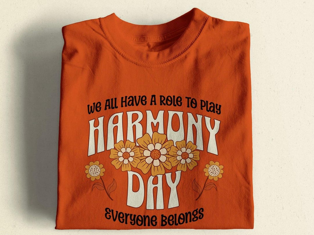 HARMONY DAY 2025 TSHIRT, School Kids and Teachers Orange Harmony Day T ...