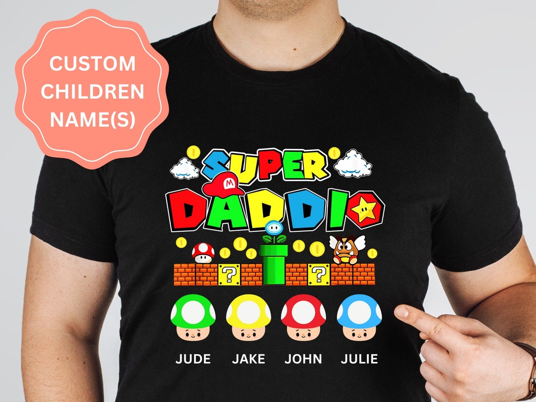 Custom Super Daddio Tshirt, Fathers Day Gift, Gamer Daddy Shirt, Gifts ...