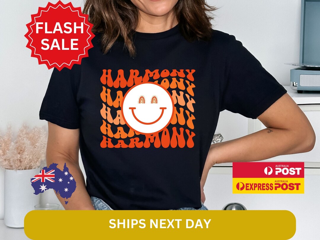 HARMONY DAY TSHIRT, School Kids and Teachers Orange Harmony Day Smiley ...
