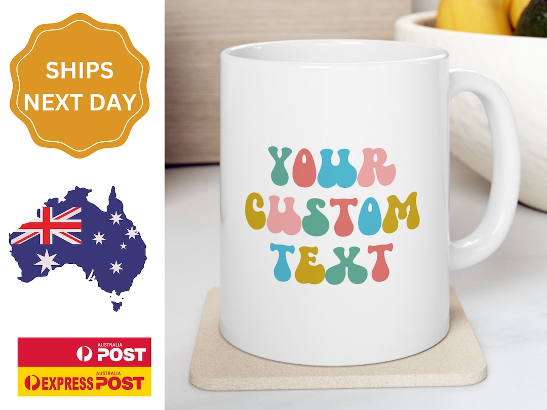 Your Custom Text Mug, Personalised Gift, Personalised Mug, Company Logo ...