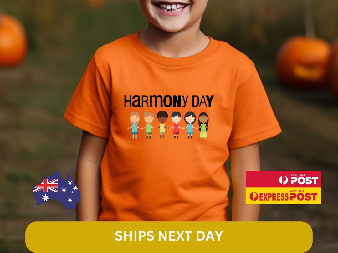 HARMONY DAY TSHIRT, School Kids and Teachers Orange Harmony Day T-shirt ...