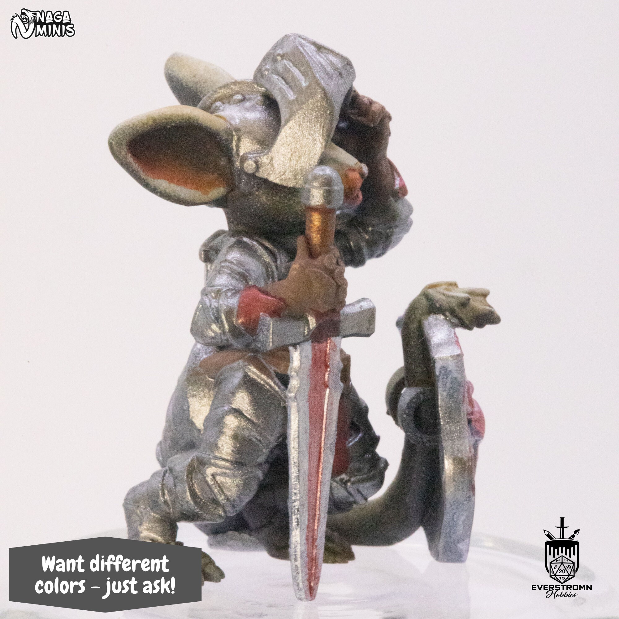 Mouse Knight Naga Minis Fantasy Miniature Dnd Dungeons and Dragons RPG ...