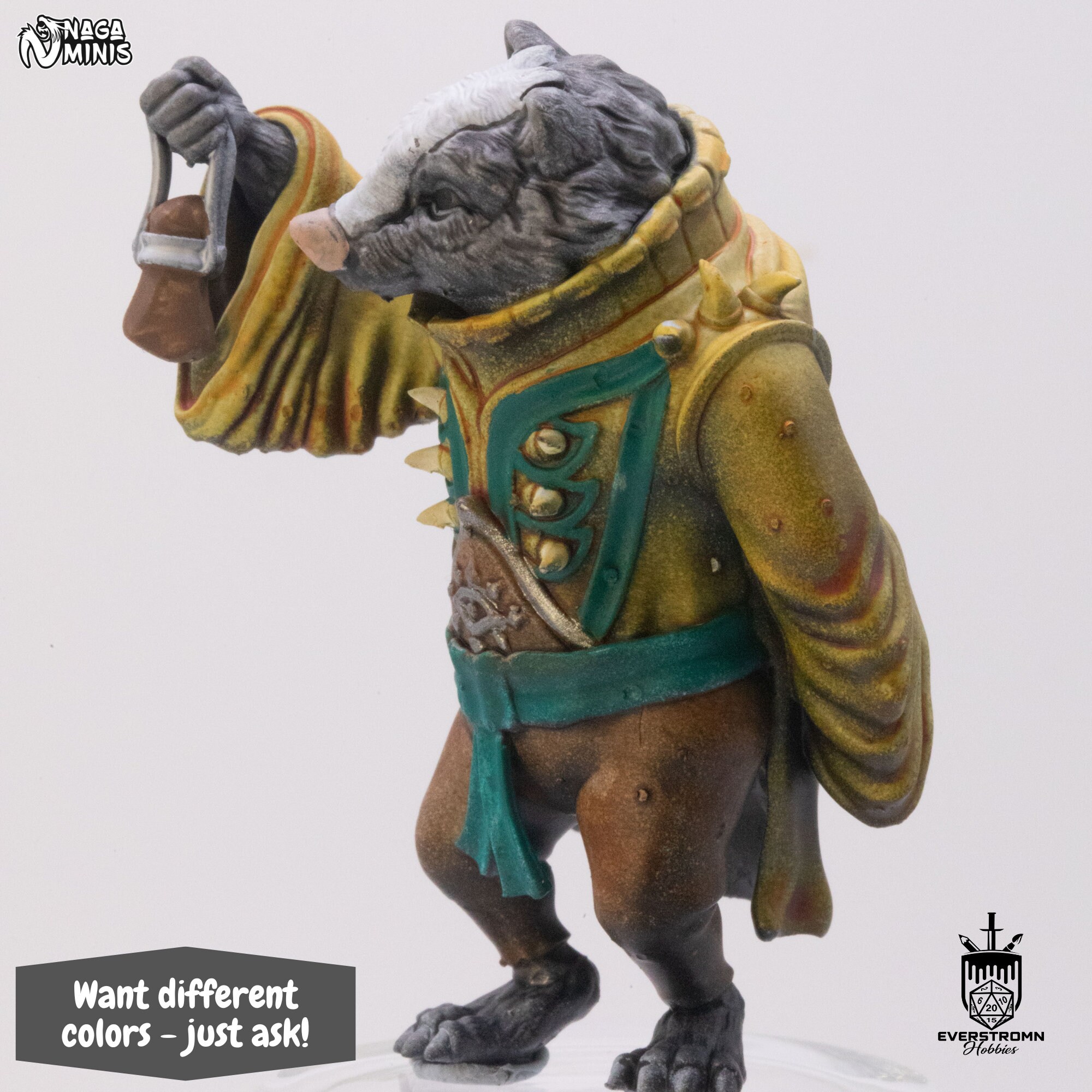 Badger With Lantern Naga Minis Fantasy Miniature Dnd Dungeons and ...