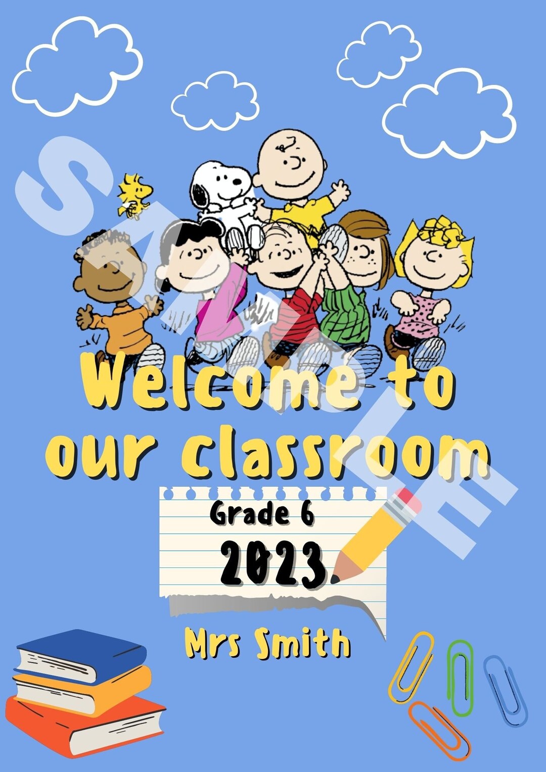 Peanuts/snoopy Classroom Welcome to Our Class A4 School Poster EDITABLE ...