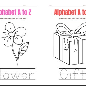 NEW!! Educatioinal Alphabet Color and Worksheets for Children - Etsy