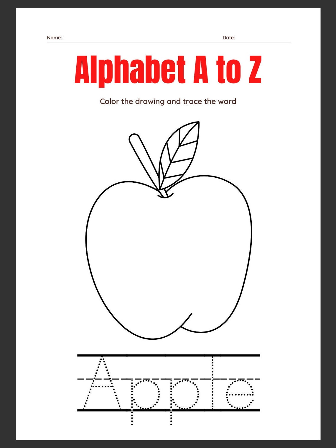 NEW!! Educatioinal Alphabet Color and Worksheets for Children - Etsy