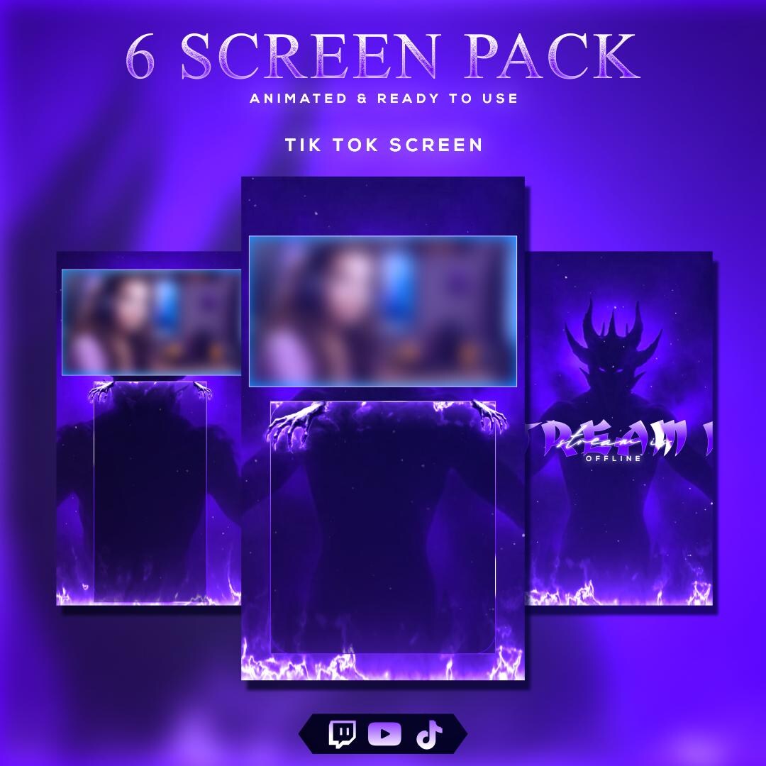 Purple Demon 6 Animated Vertical Screen Pack – Tiktok, Twitch & Youtube ...