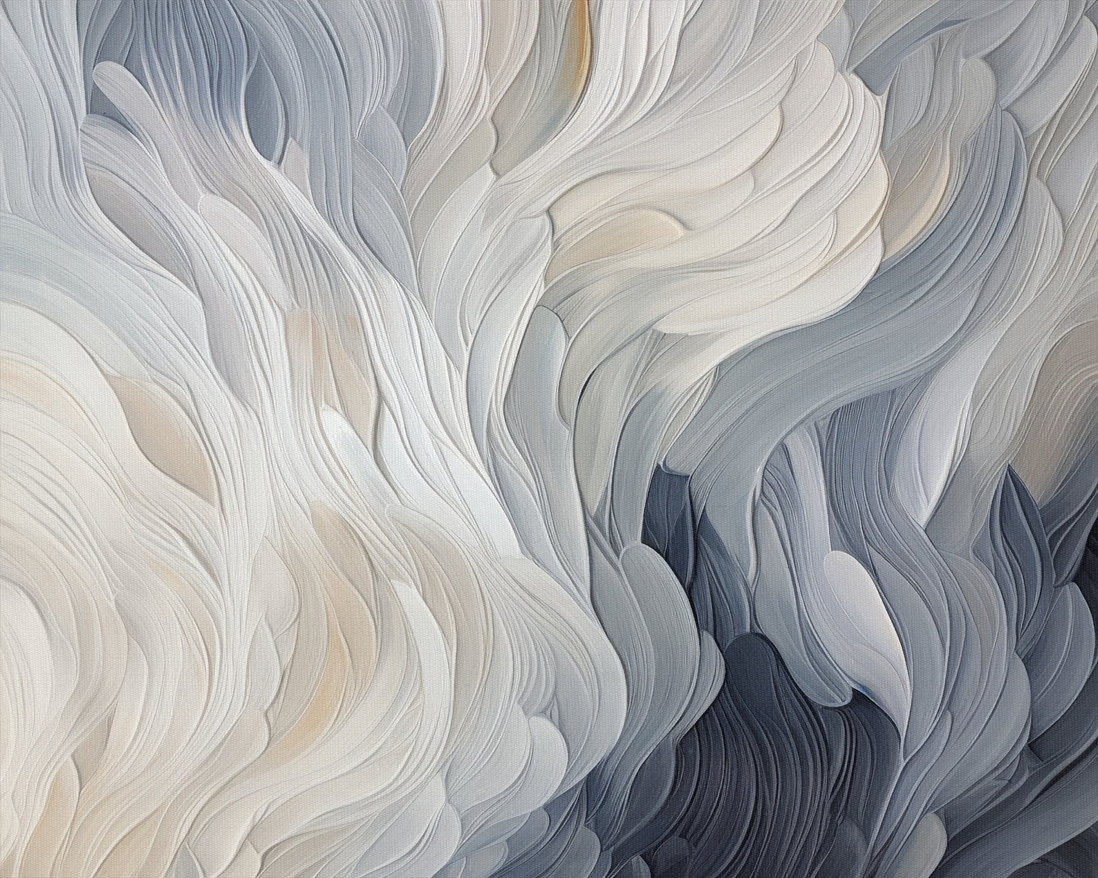 Violet-gray and Cream Wave Abstract Art PRINT: Wave Painting, Feather ...