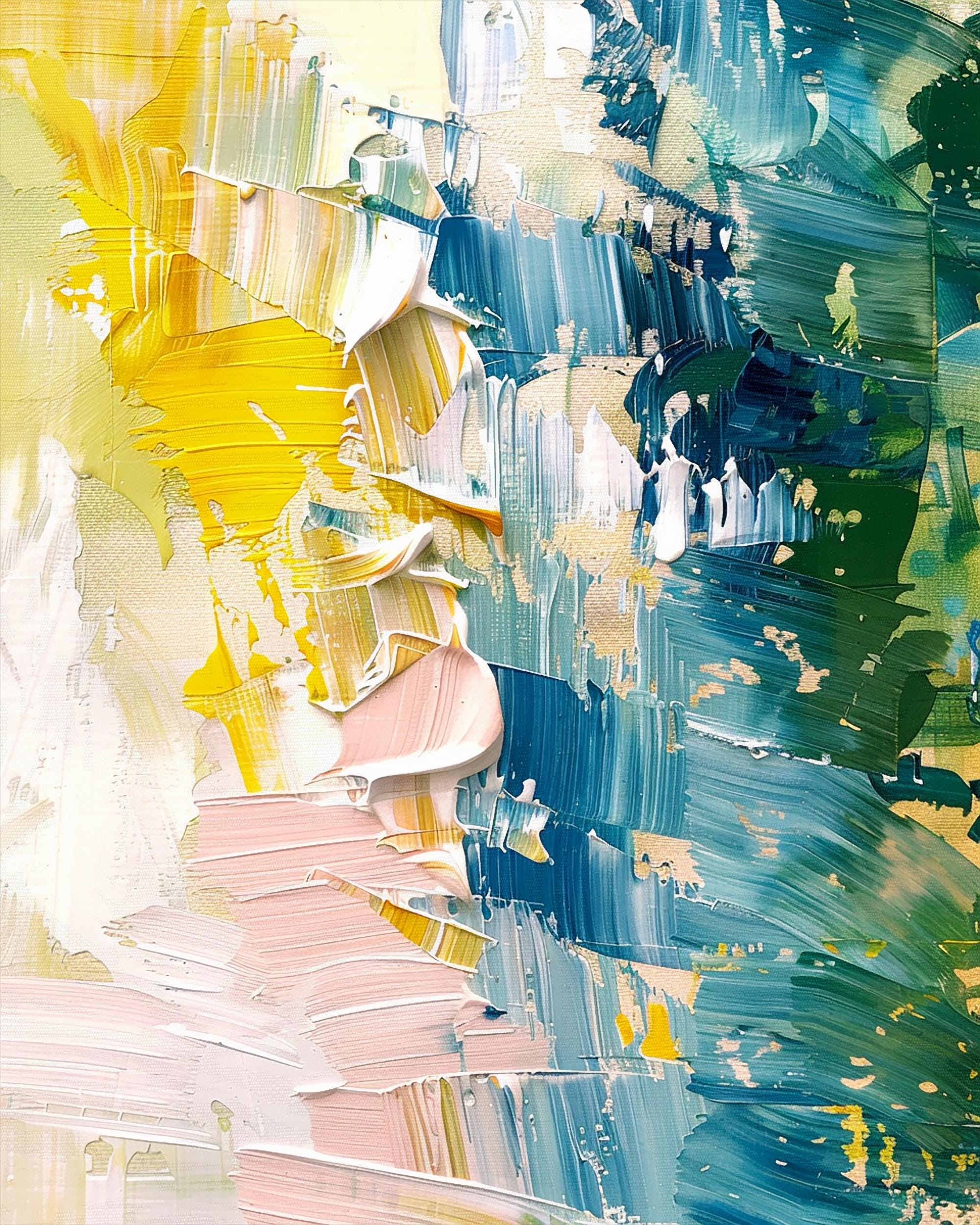 Colorful Fine Art PRINT, Impasto Palette Knife, Chunky Thick Modern ...