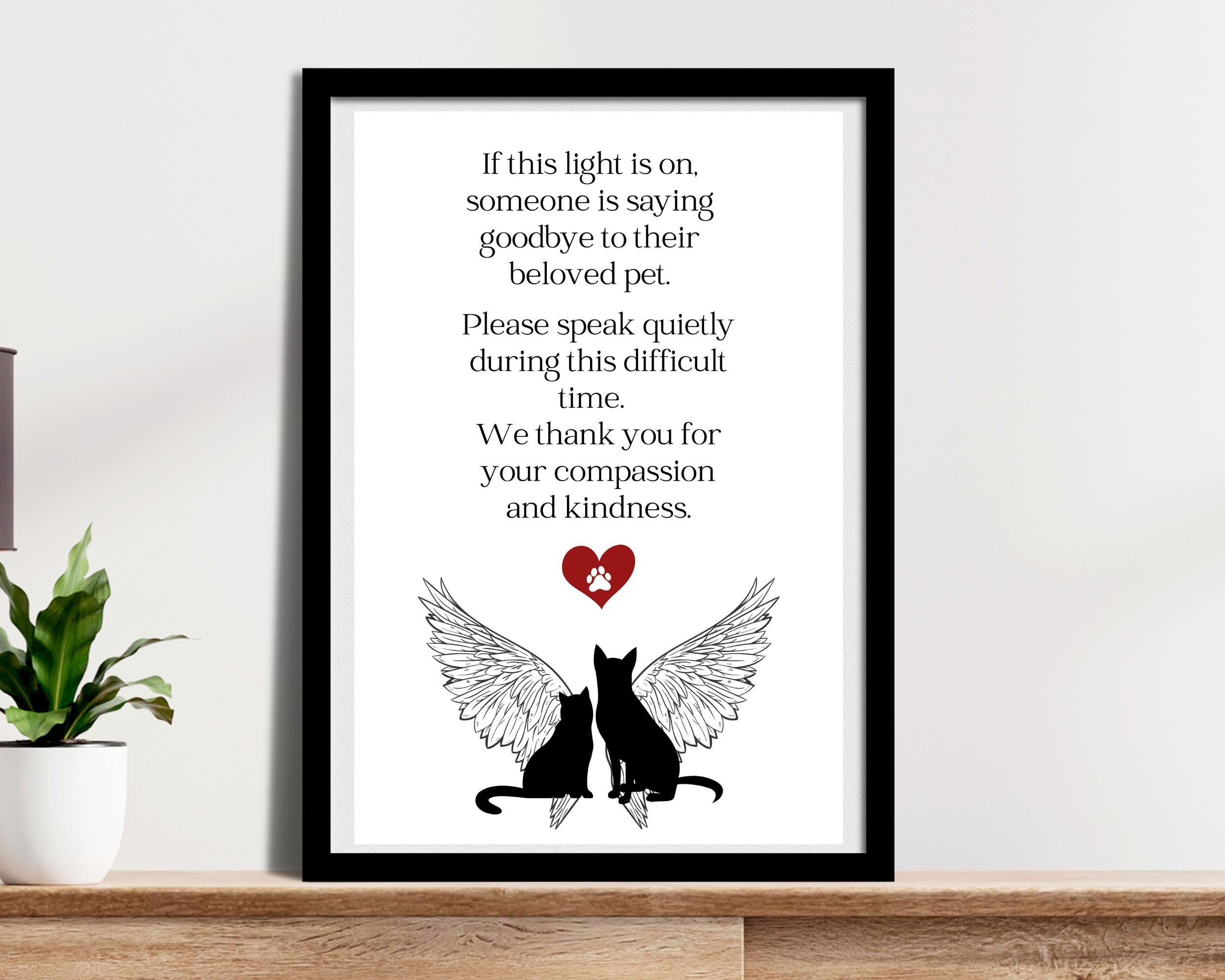 Pet Euthanasia Notice Printable Art Veterinary Clinic Euthanasia Sign ...