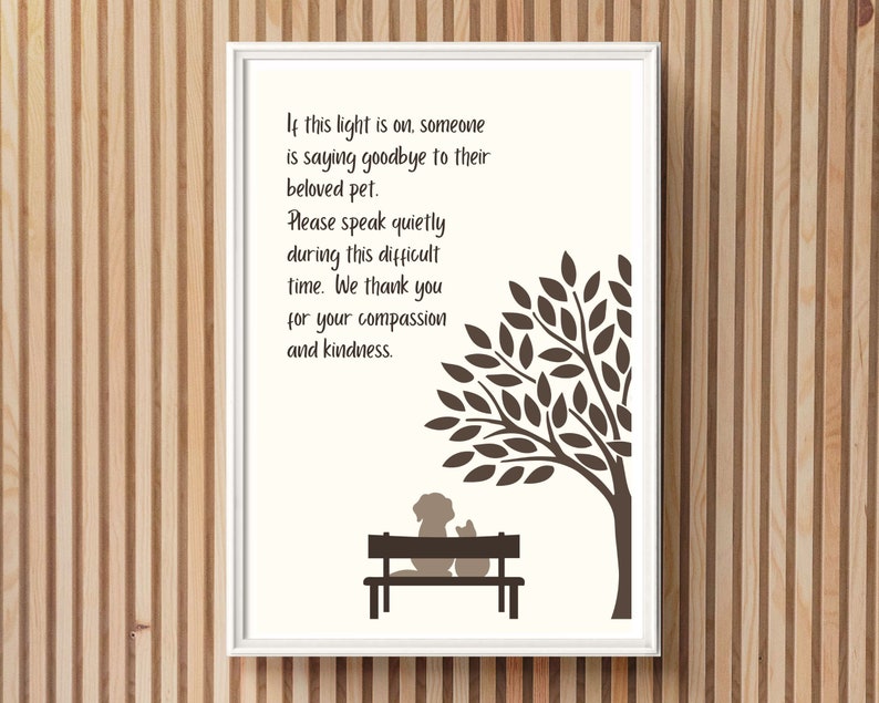 Pet Euthanasia Sign Printable Veterinary Clinic Euthanasia Notice Sign ...