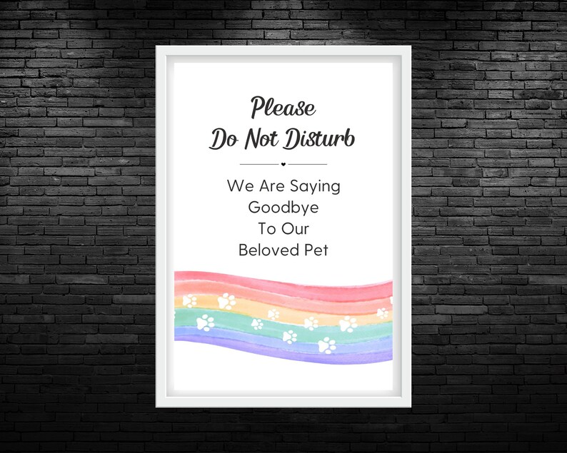 Do Not Disturb Rainbow Bridge Vet Printable Sign Rainbow Bridge Vet ...