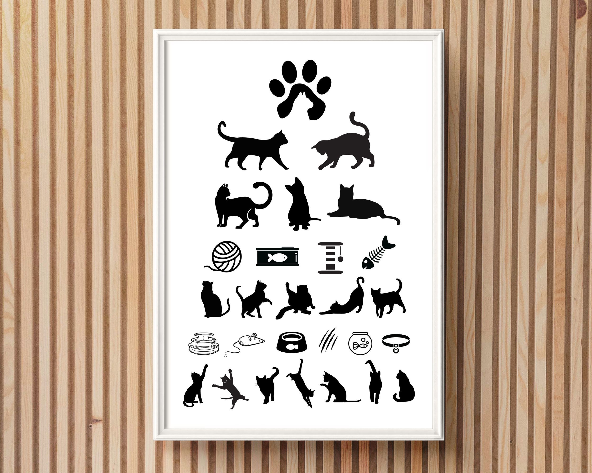 Cat Eye Chart Printable Wall Art Cat Veterinarian Clinic Wall Art Cat ...