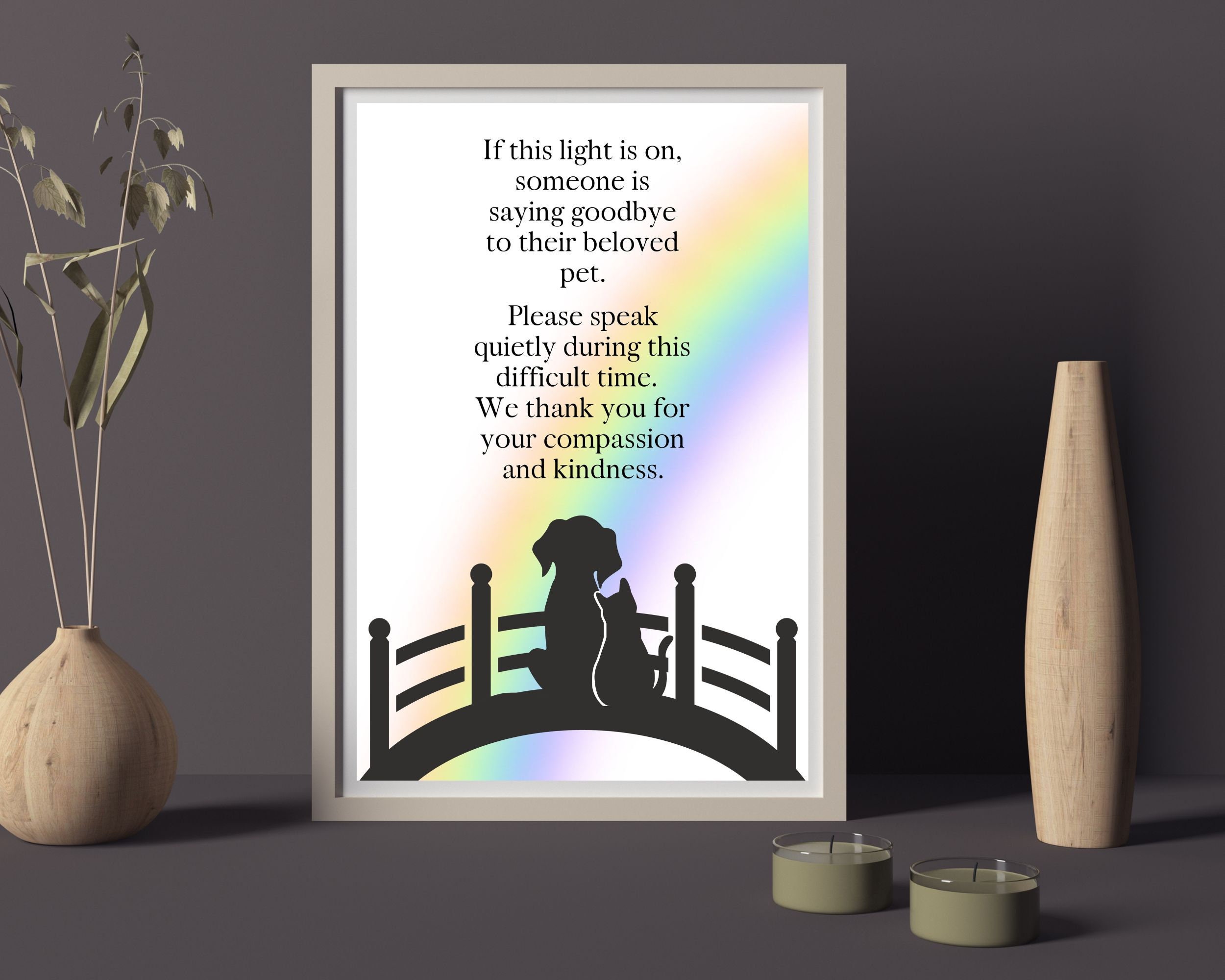 Rainbow Bridge Euthanasia Sign Digital Veterinary Clinic Euthanasia ...