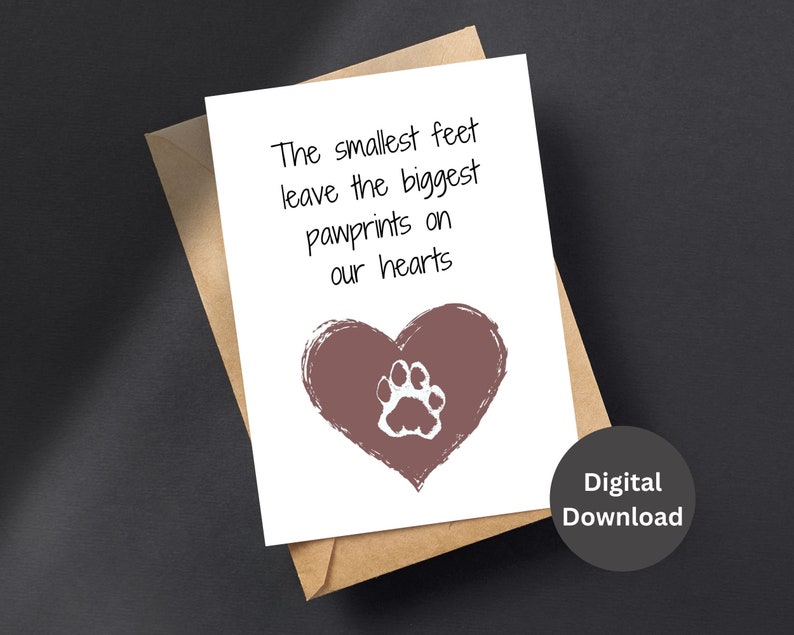 Sympathy Card for Pet Loss Printable 5x7 Card for Losing A Pet - Etsy