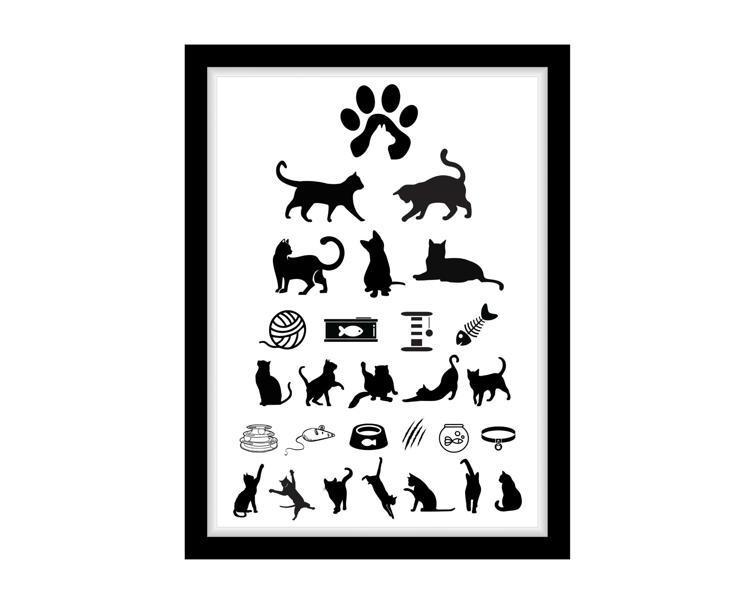 Cat Eye Chart Printable Wall Art Cat Veterinarian Clinic Wall Art Cat ...