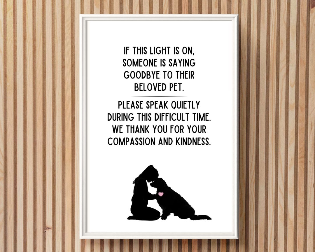 Vet Euthanasia Desk Sign Printable Art Veterinary Clinic Euthanasia ...