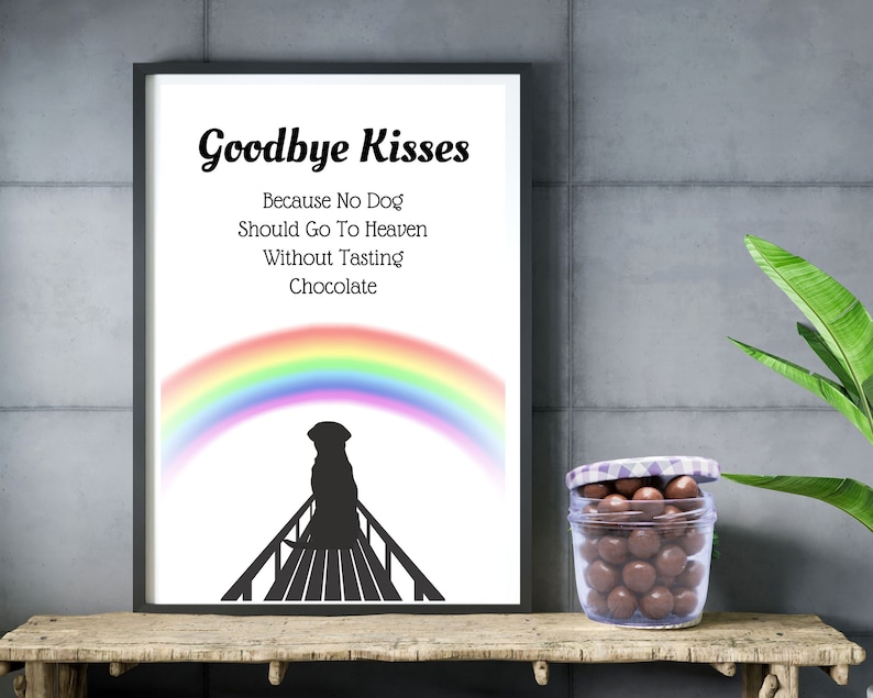 Goodbye Kisses Vet Rainbow Bride Printable Sign Vet Office Euthanasia ...