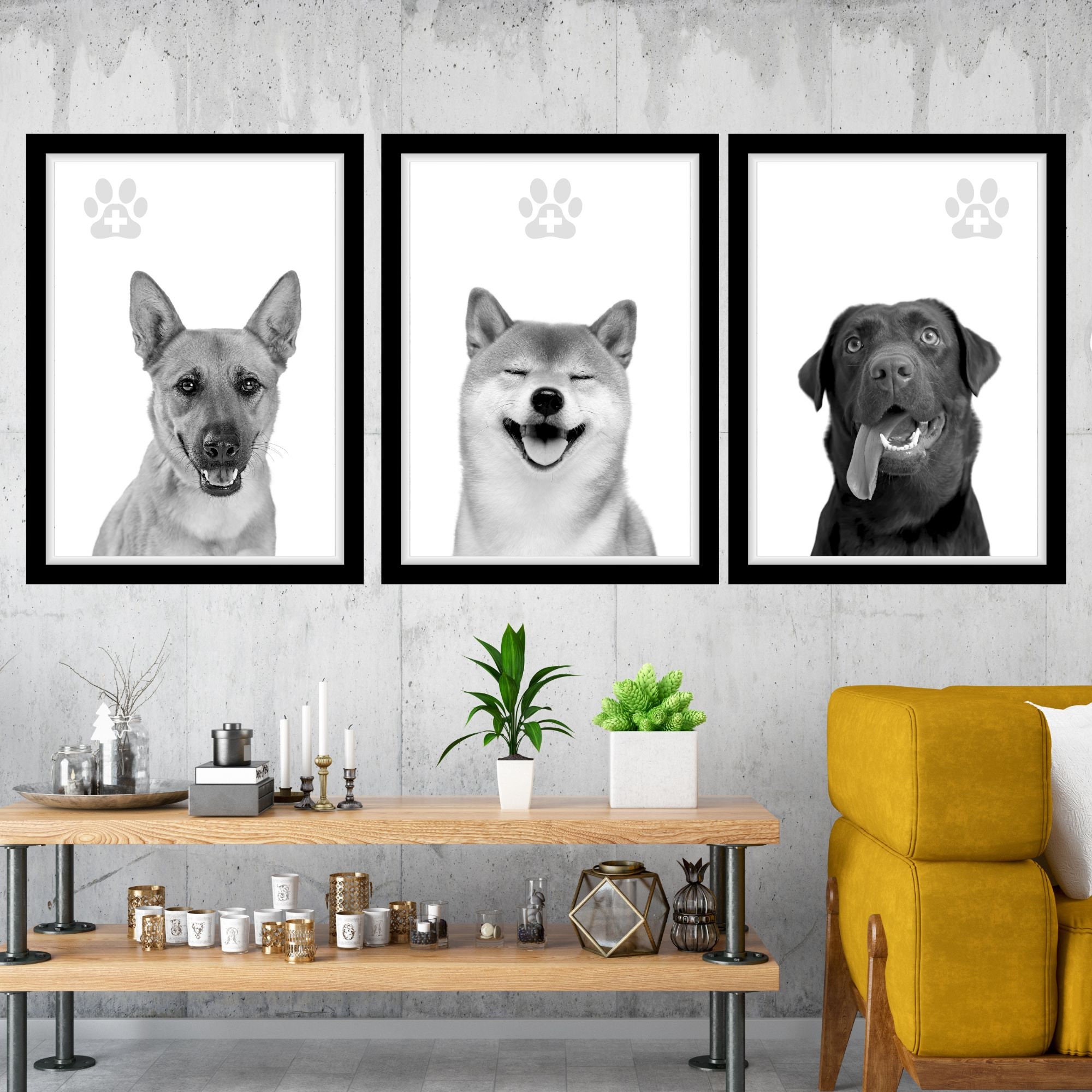 Dog Portrait Vet Printable Wall Art Veterinary Clinic Art Digital Dog ...