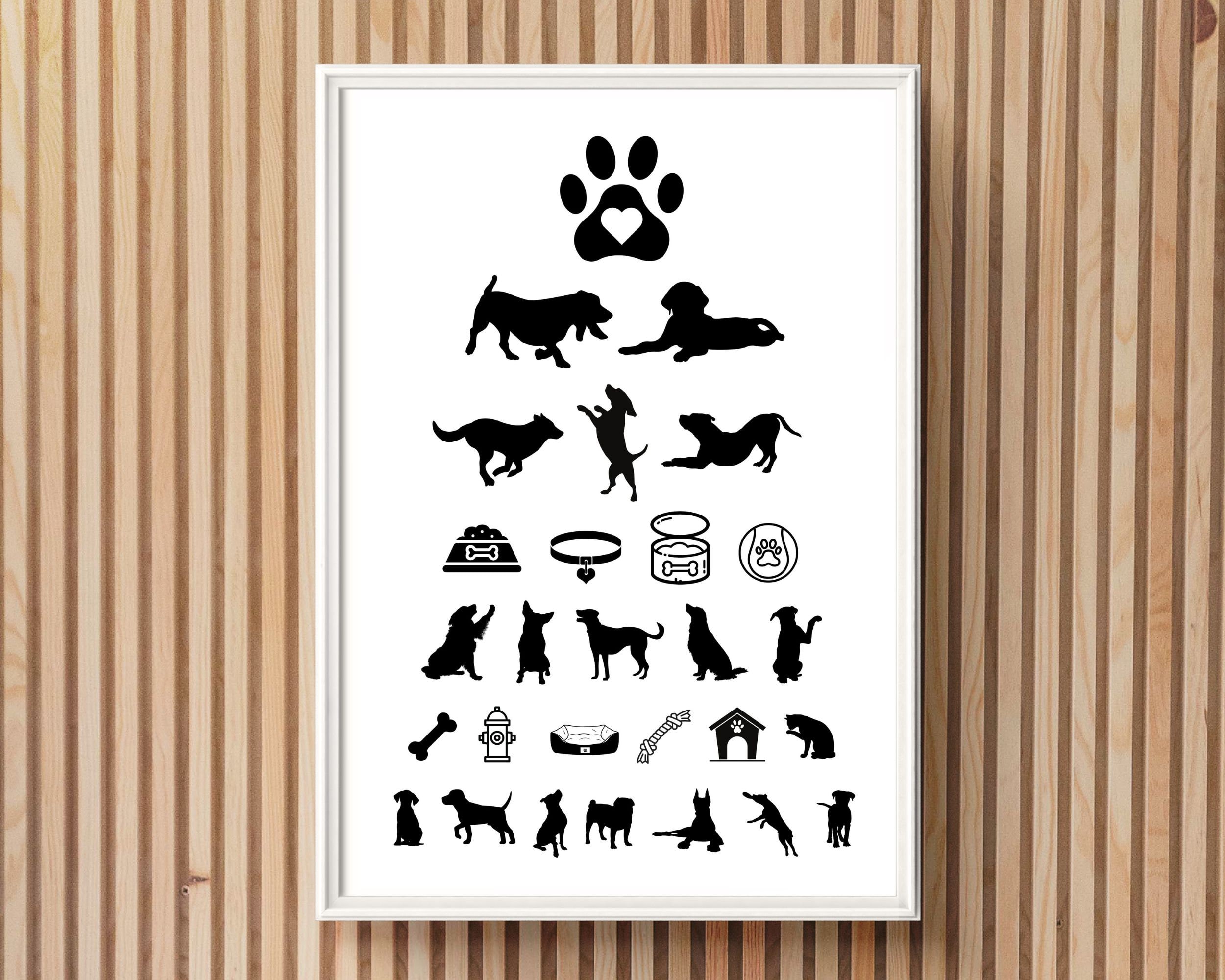 Dog Eye Chart Printable Wall Art Funny Dog Eye Chart Vet Medicine ...