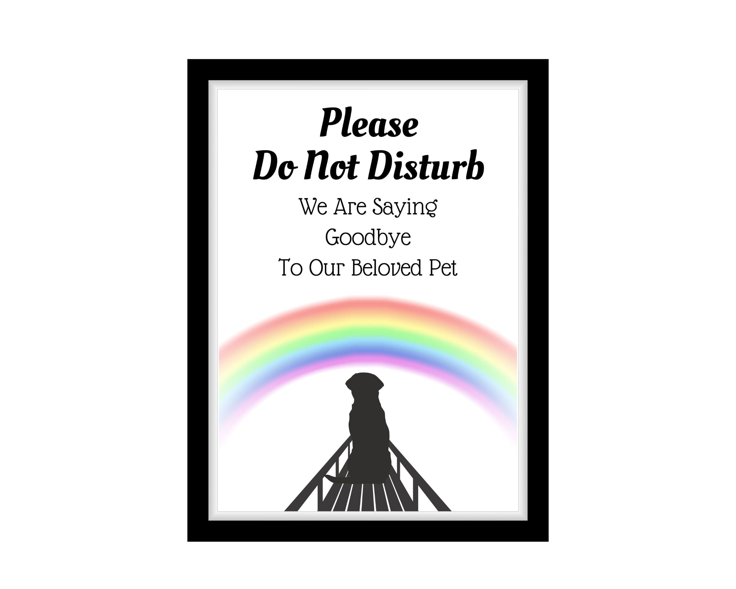 Do Not Disturb Rainbow Bridge Vet Sign Printable Vet Goodbye Sign ...
