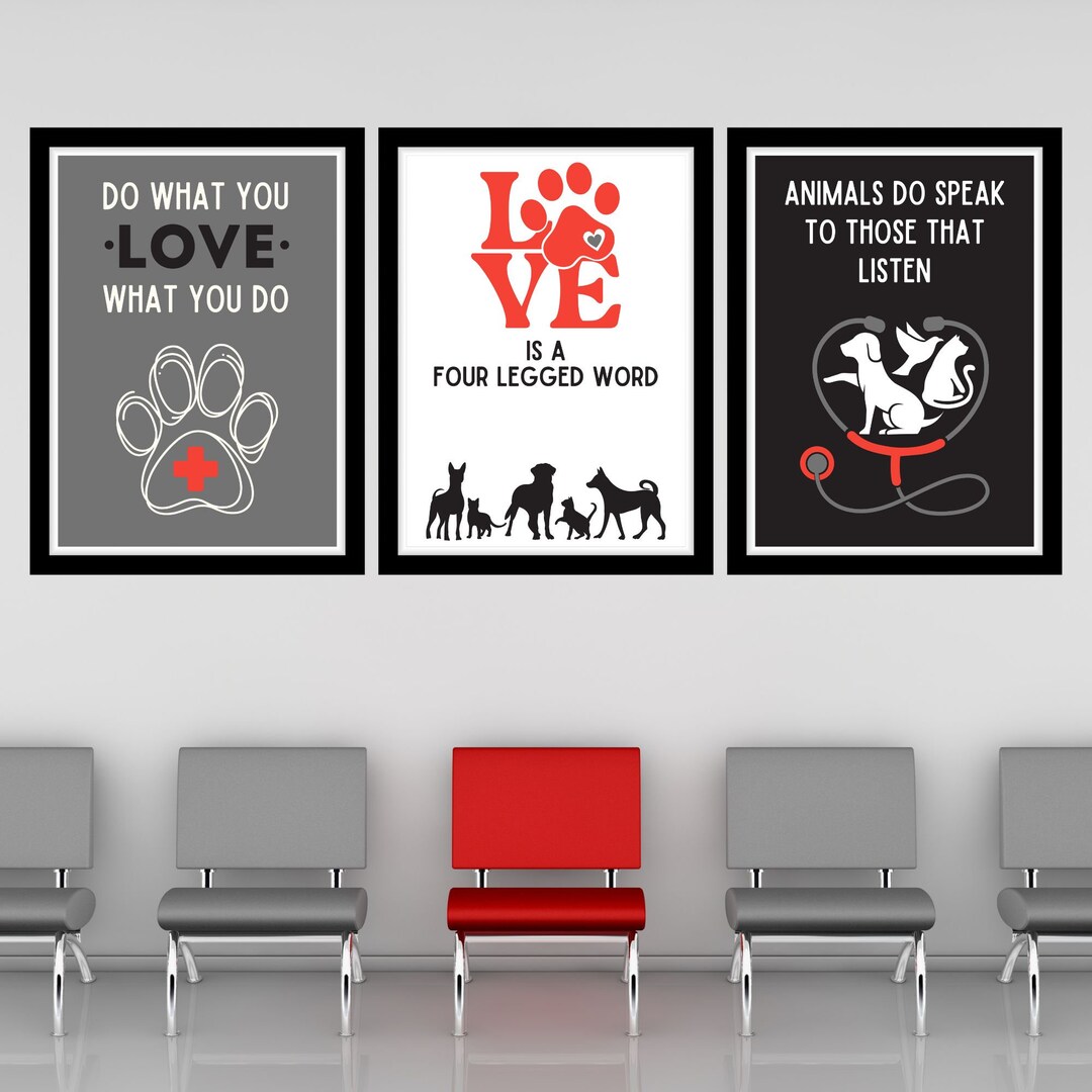Do What You Love Veterinary Quote Wall Art Love is A 4 Legged Word ...