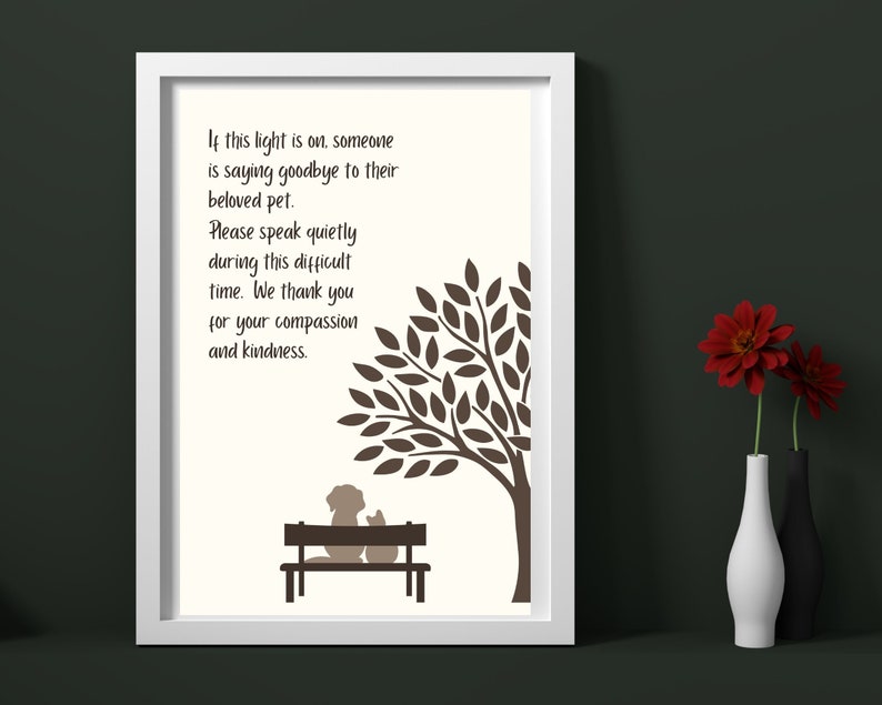 Pet Euthanasia Sign Printable Veterinary Clinic Euthanasia Notice Sign ...