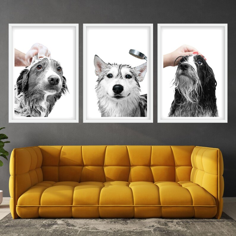 Dog Bath Time Color Pop Printable Wall Art Dog Grooming Decor Dog Bath ...