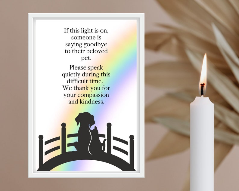 Rainbow Bridge Euthanasia Sign Digital Veterinary Clinic Euthanasia ...
