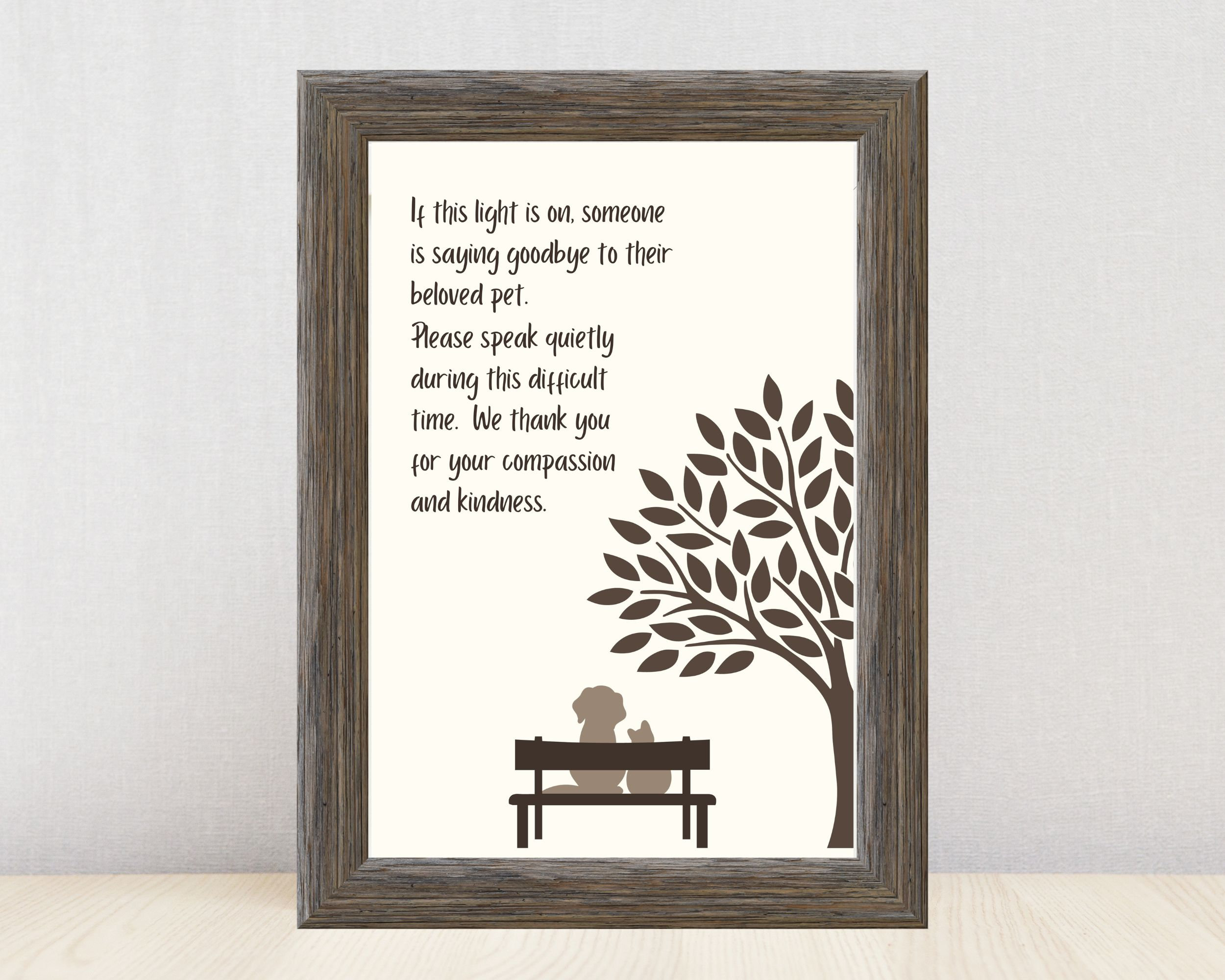 Pet Euthanasia Sign Printable Veterinary Clinic Euthanasia Notice Sign ...