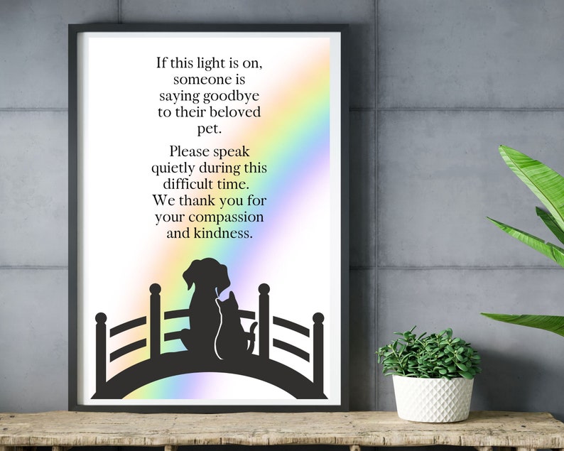 Rainbow Bridge Euthanasia Sign Digital Veterinary Clinic Euthanasia ...