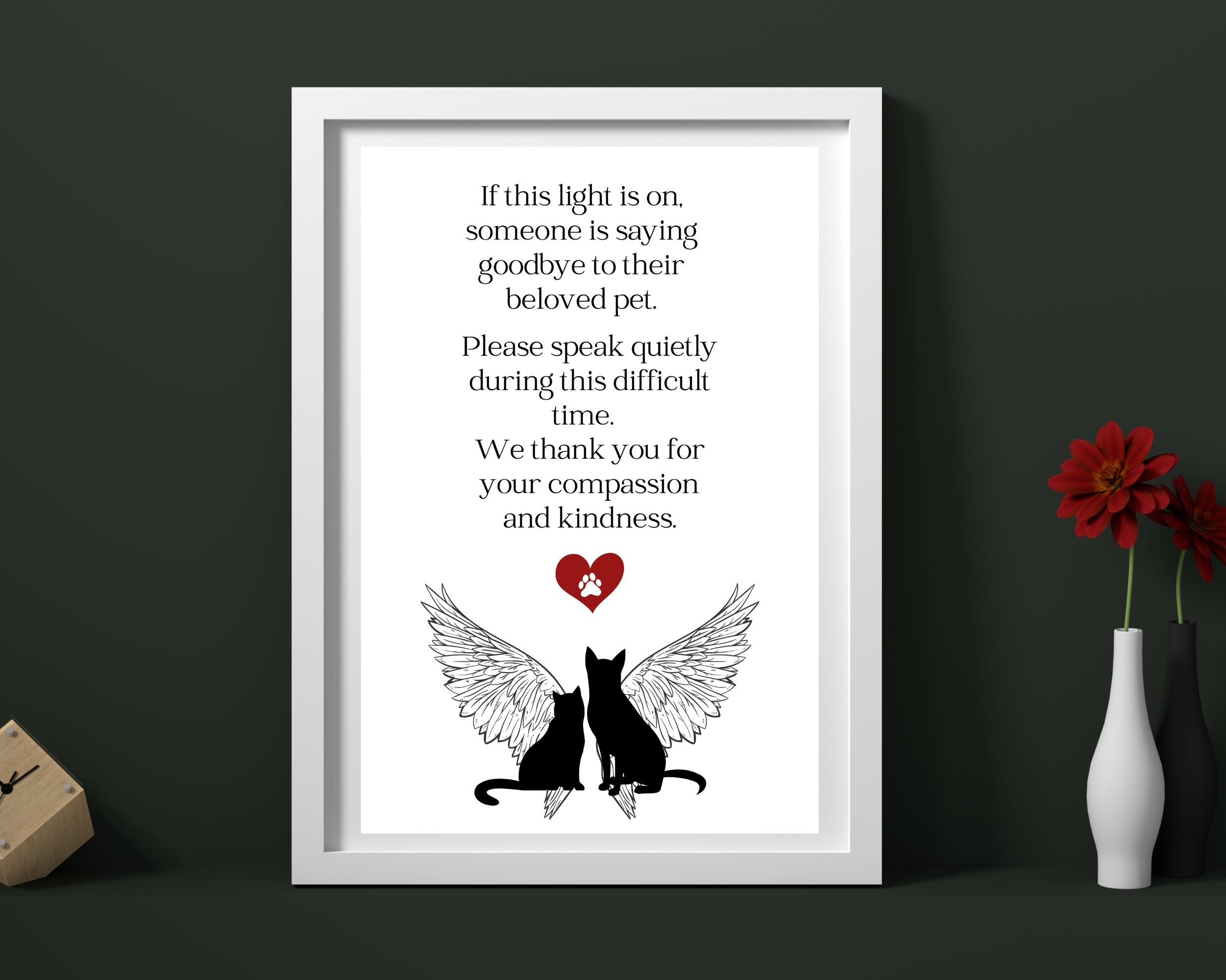 Pet Euthanasia Notice Printable Art Veterinary Clinic Euthanasia Sign ...