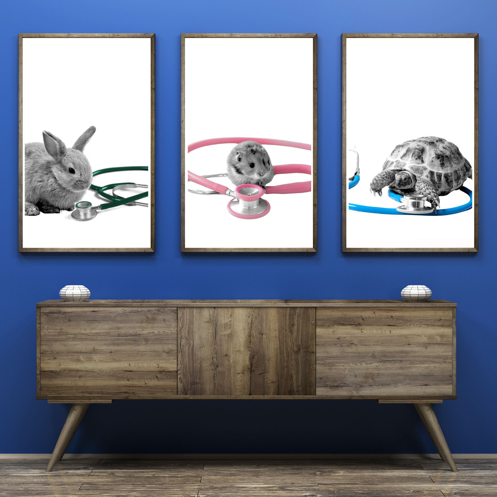 Small Pet Vet Trio Color Pop Printable Wall Art Small Pet Veterinary ...