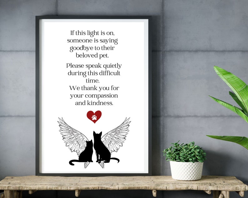 Pet Euthanasia Notice Printable Art Veterinary Clinic Euthanasia Sign ...