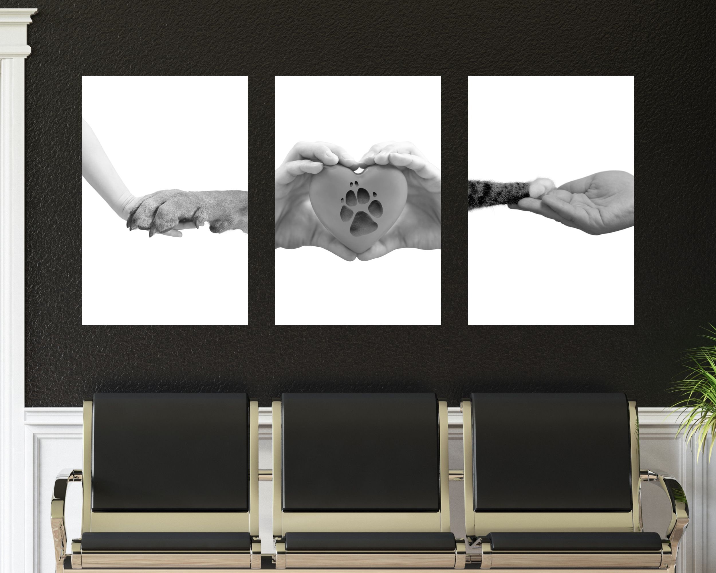 Paw and Hand Printable Wall Art Veterinarian Office Wall Art Dog Paw ...