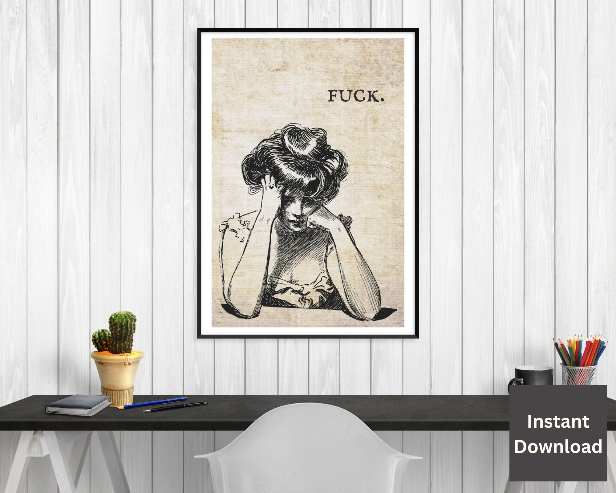 Swear Word Vintage Printable Wall Art Funny Swear Word Wall Art Vintage ...
