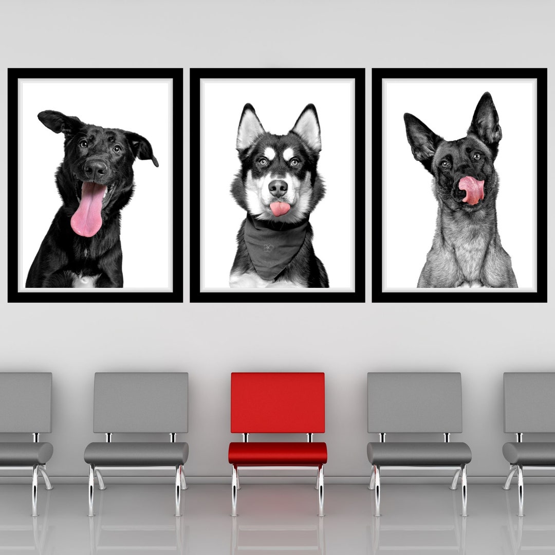 Dog Lick Color Pop Vet Printable Wall Art Funny Dog Veterinary Clinic ...