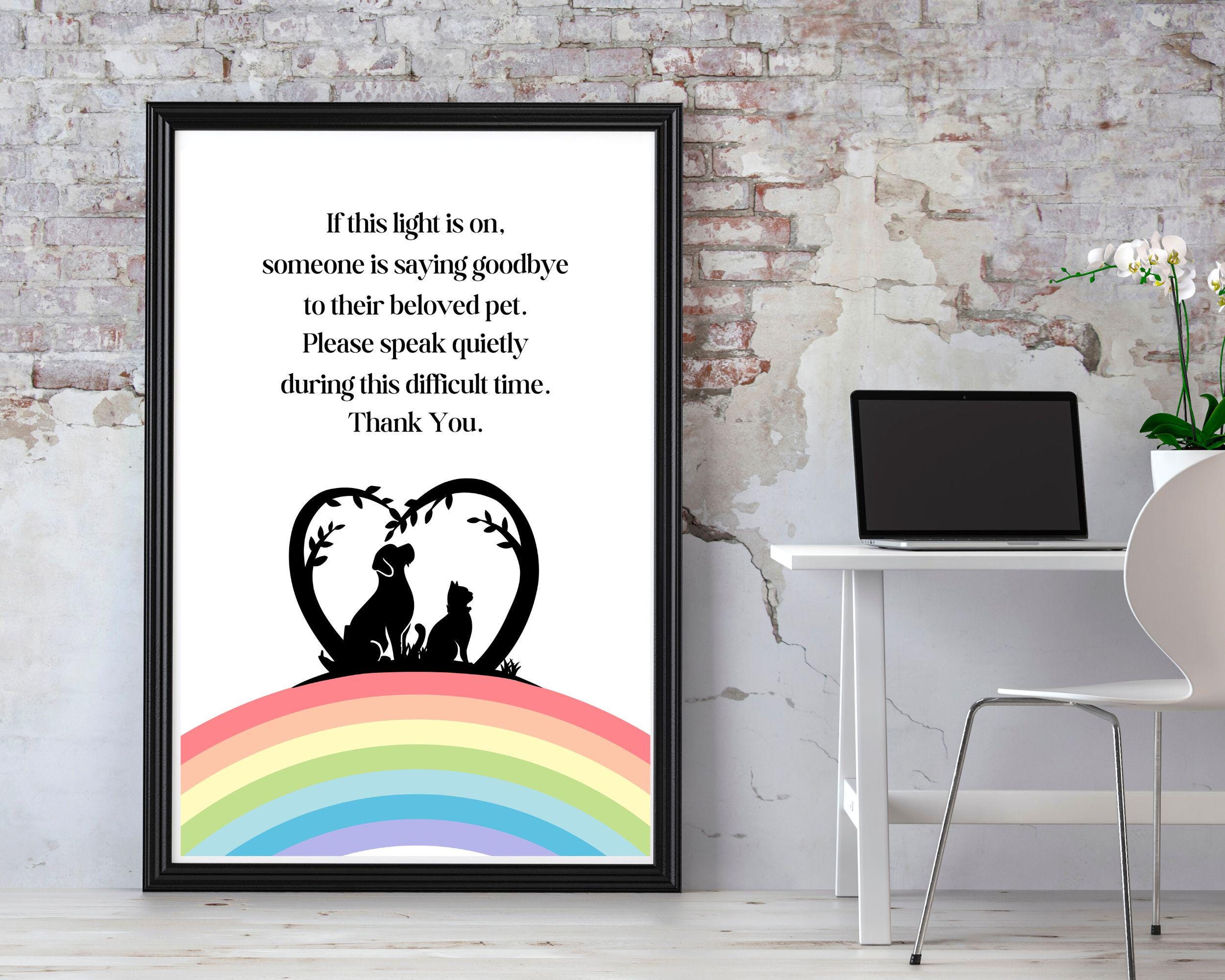 Euthanasia Notice Rainbow Bridge Printable Sign Pet Loss Notification ...