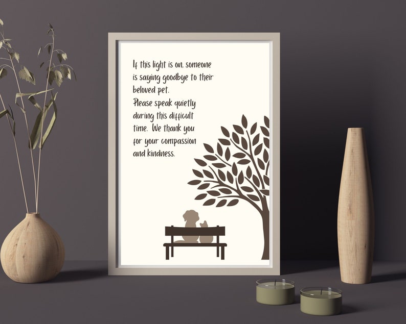 Pet Euthanasia Sign Printable Veterinary Clinic Euthanasia Notice Sign ...