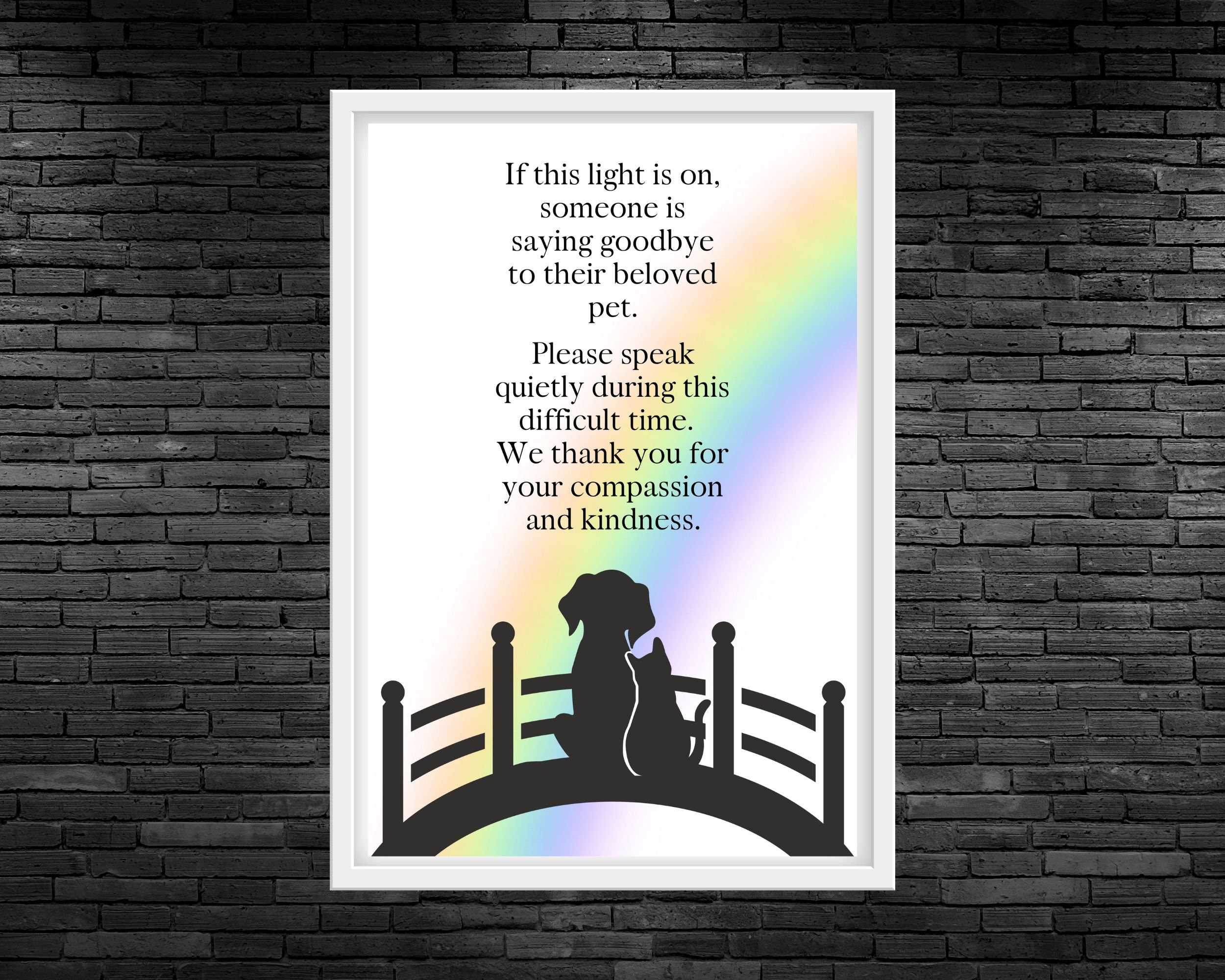 Rainbow Bridge Euthanasia Sign Digital Veterinary Clinic Euthanasia ...