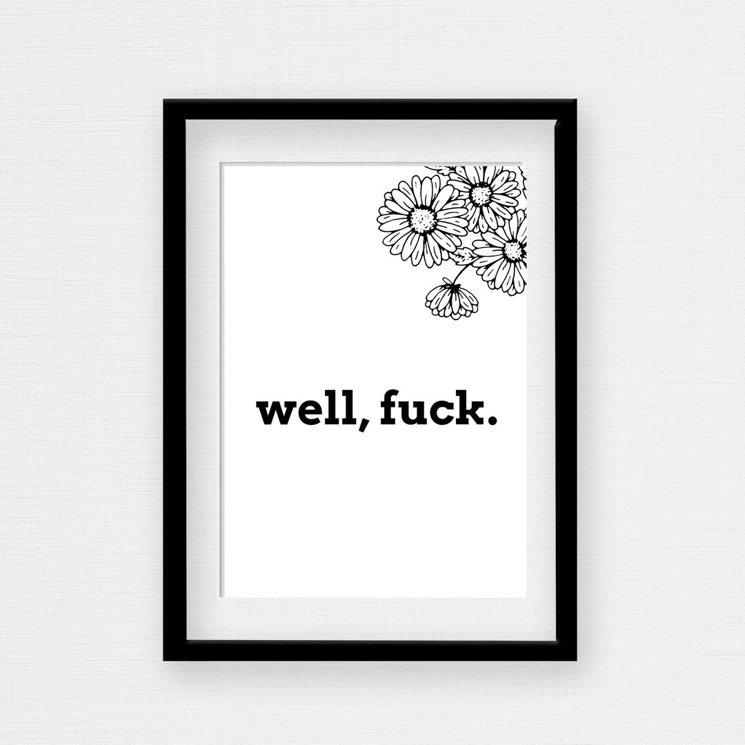 Funny Wall Art Swear Word Printable Wall Art Fuck Poster Funny Gift for ...