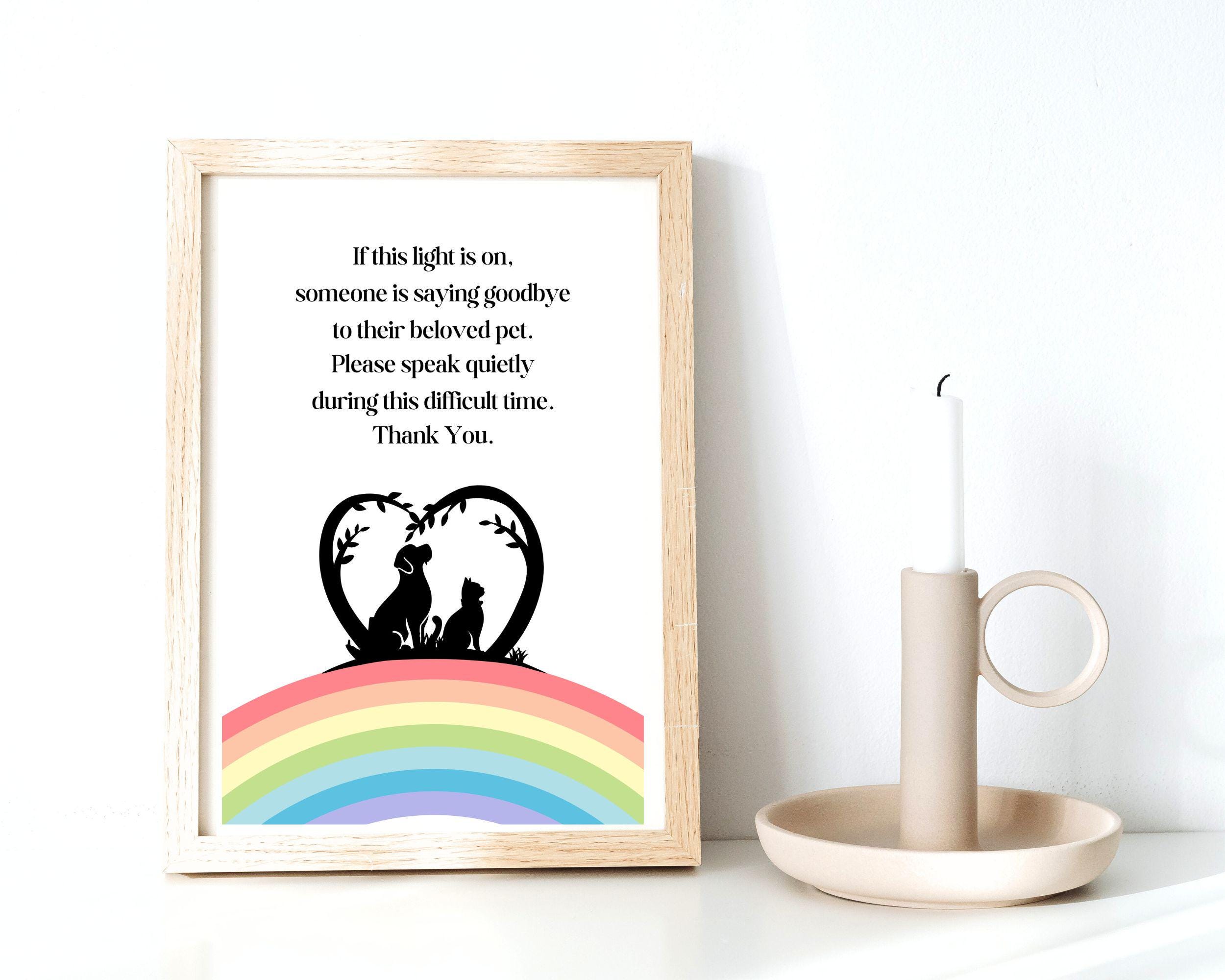 Euthanasia Notice Rainbow Bridge Printable Sign Pet Loss Notification ...