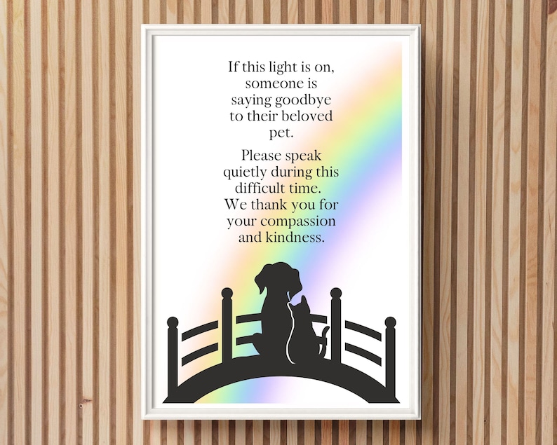 Rainbow Bridge Euthanasia Sign Digital Veterinary Clinic Euthanasia ...