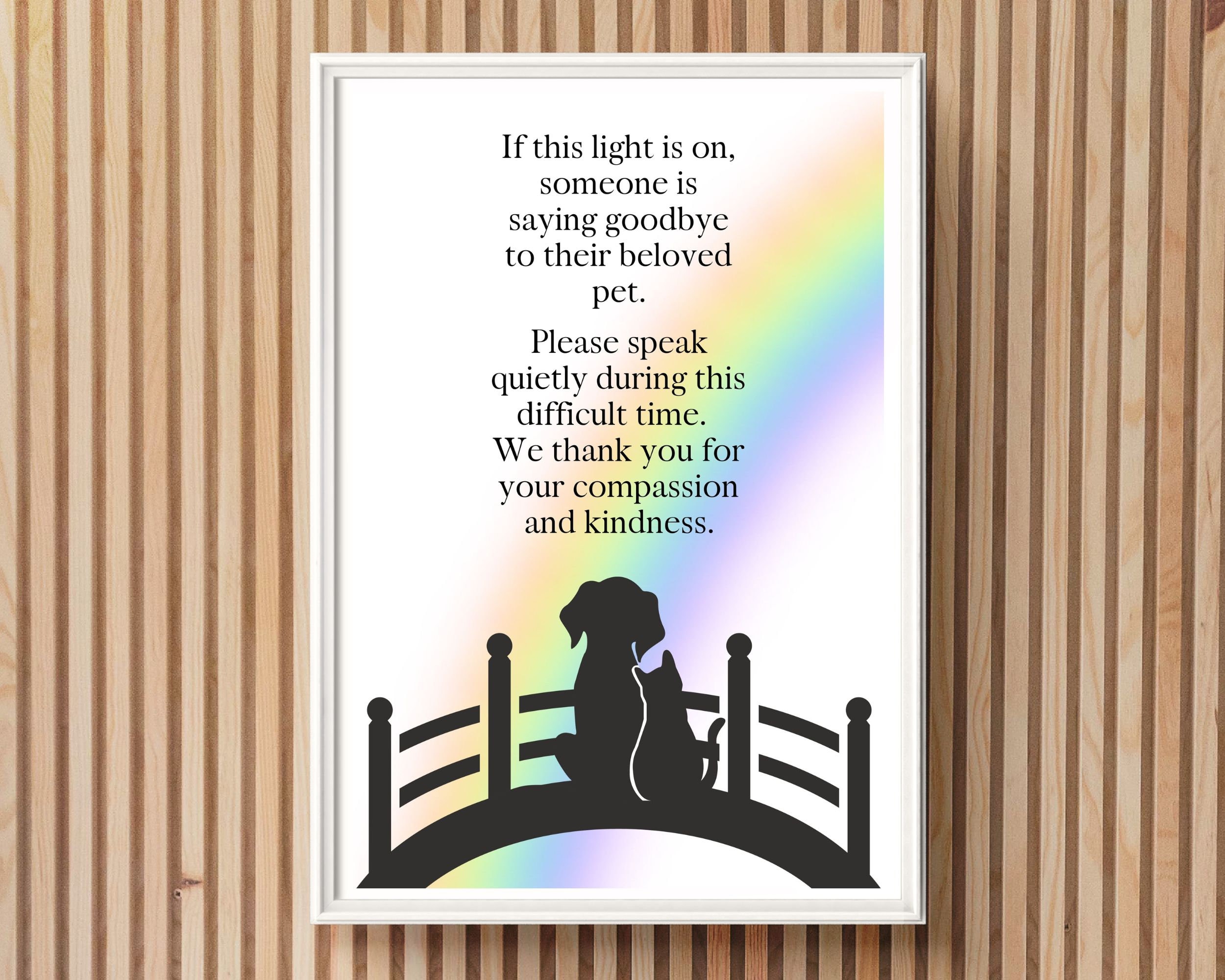 Rainbow Bridge Euthanasia Sign Digital Veterinary Clinic Euthanasia ...