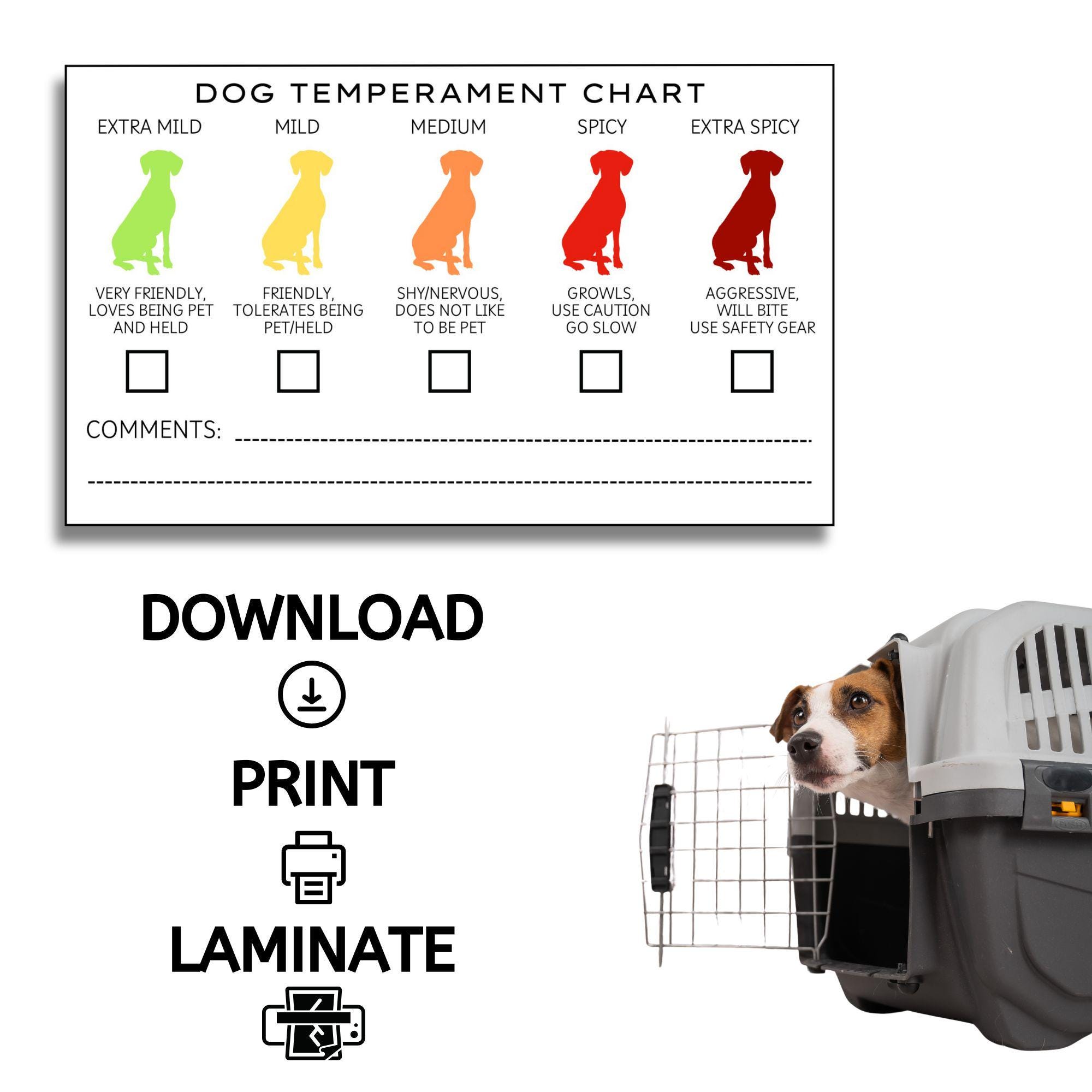 Pet Temperament Chart Printable Veterinary Cat Spice Chart Dog Spice ...