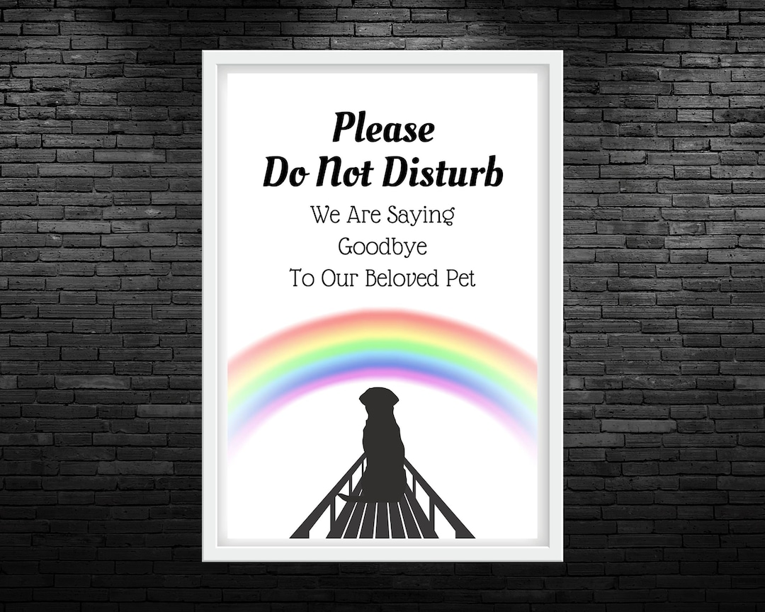 Do Not Disturb Rainbow Bridge Vet Sign Printable Vet Goodbye Sign ...