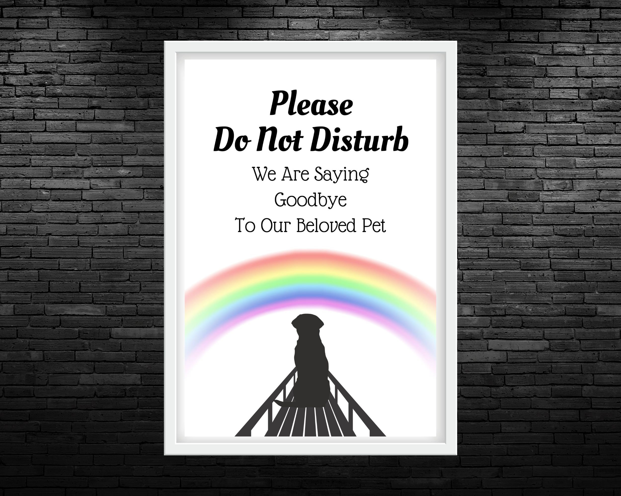 Do Not Disturb Rainbow Bridge Vet Sign Printable Vet Goodbye Sign ...