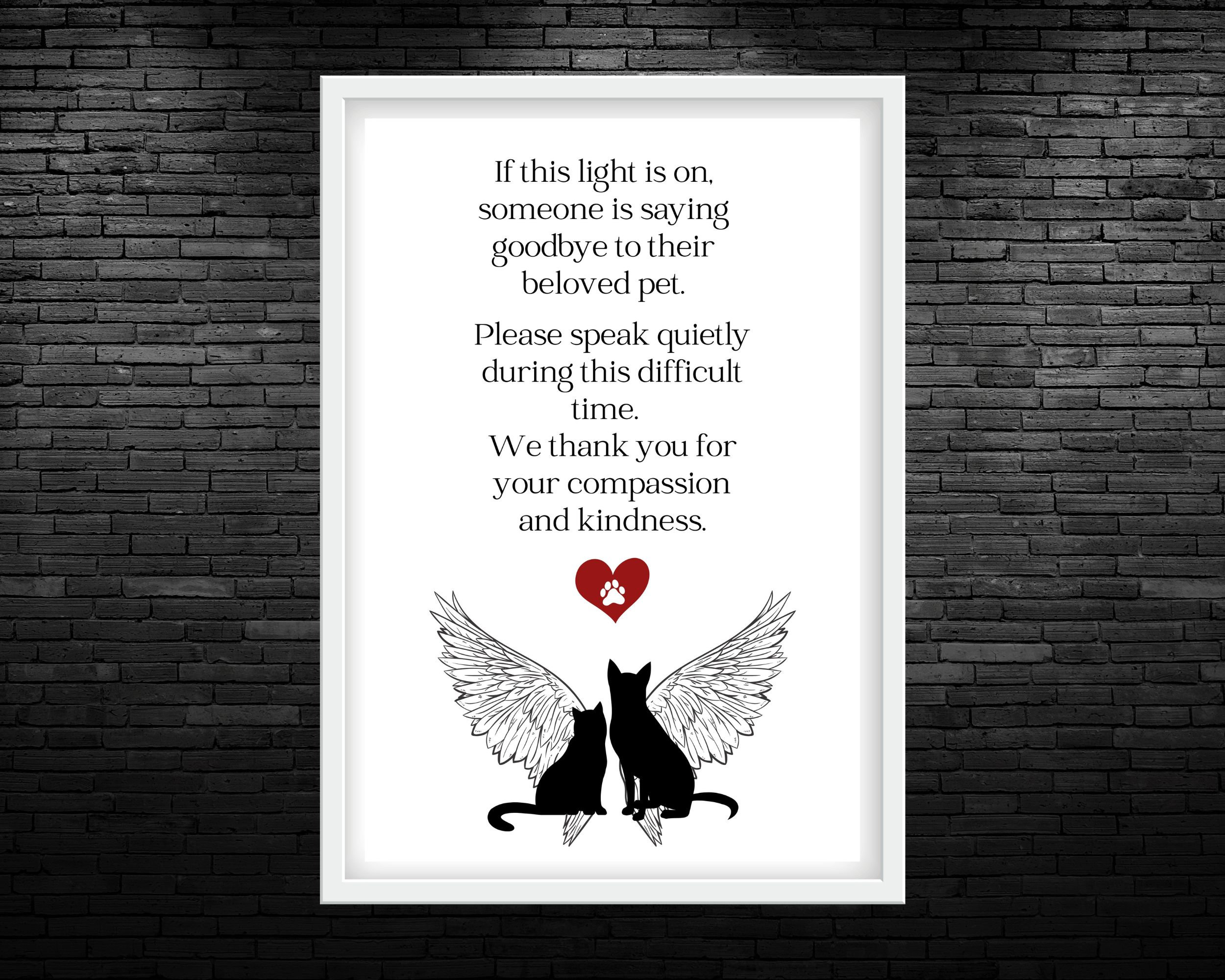 Pet Euthanasia Notice Printable Art Veterinary Clinic Euthanasia Sign ...