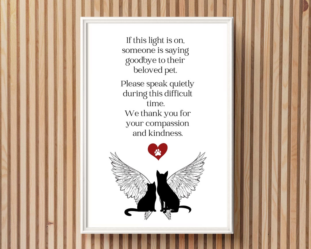 Pet Euthanasia Notice Printable Art Veterinary Clinic Euthanasia Sign ...