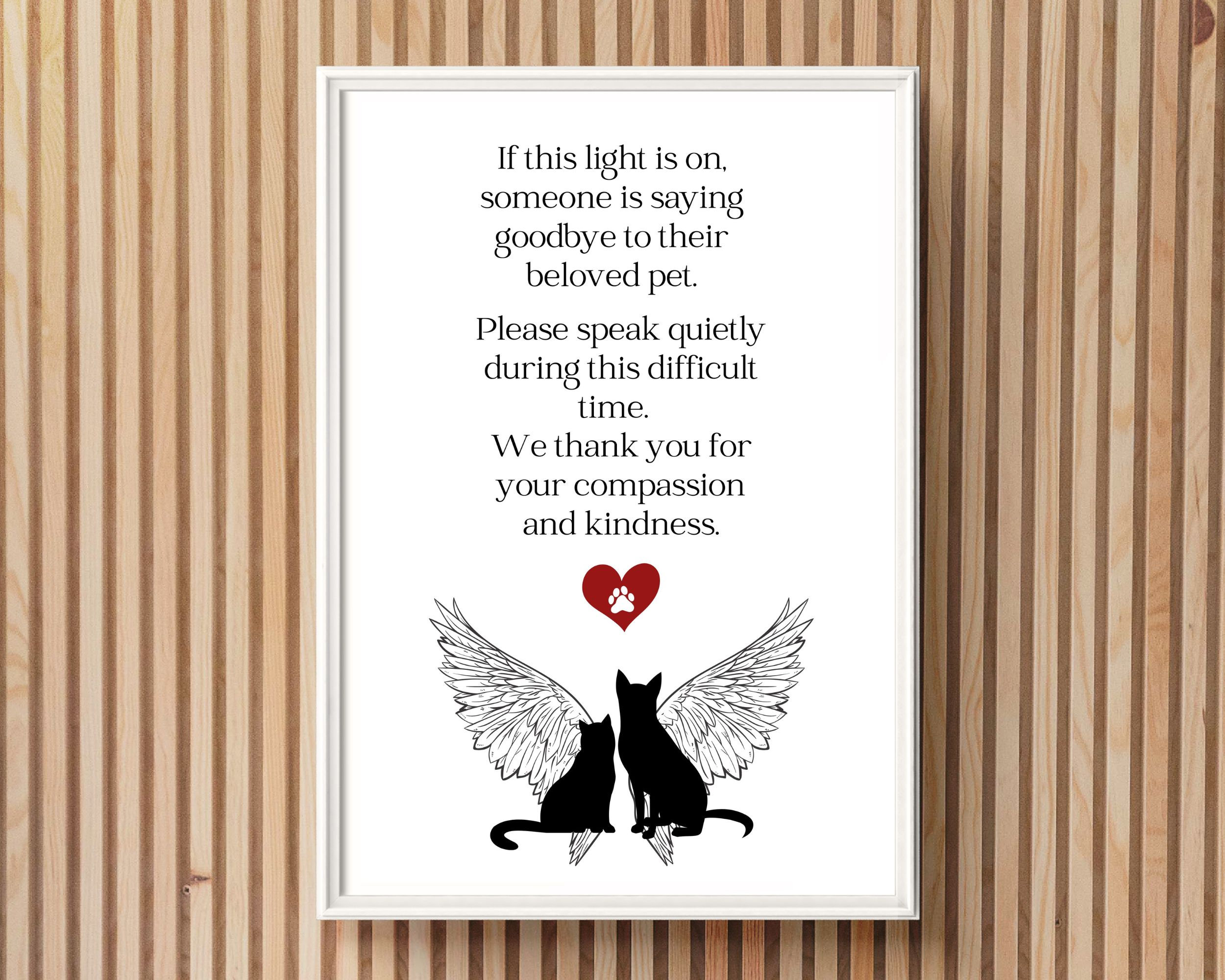 Pet Euthanasia Notice Printable Art Veterinary Clinic Euthanasia Sign ...